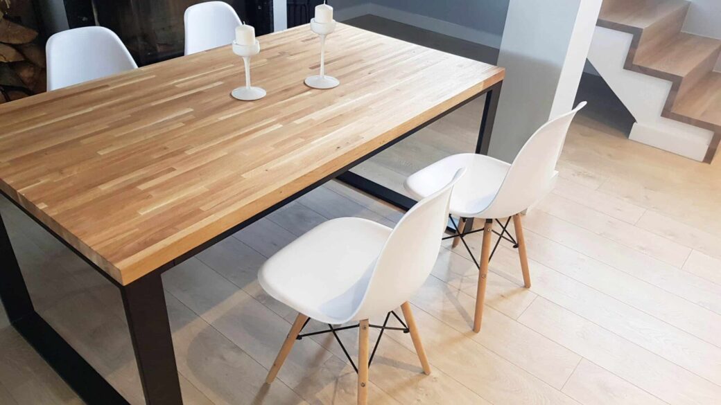 Industrial table Loft inspirations with oak top | Deerhorn Furnitures