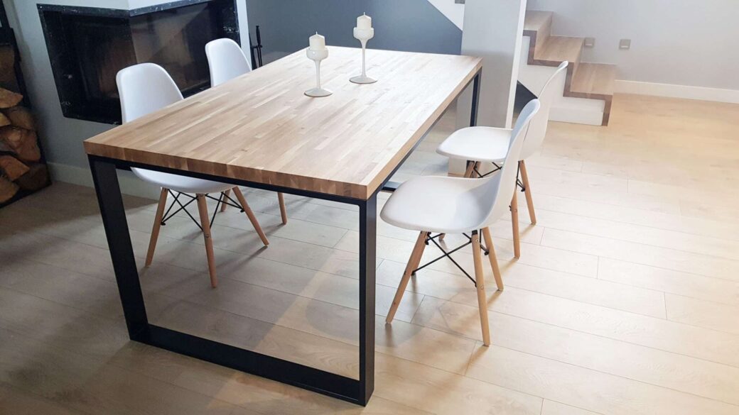 Industrial table Loft inspirations with oak top | Deerhorn Furnitures