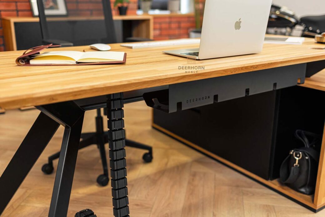 Vertical desk cable channel. Desk cable strip