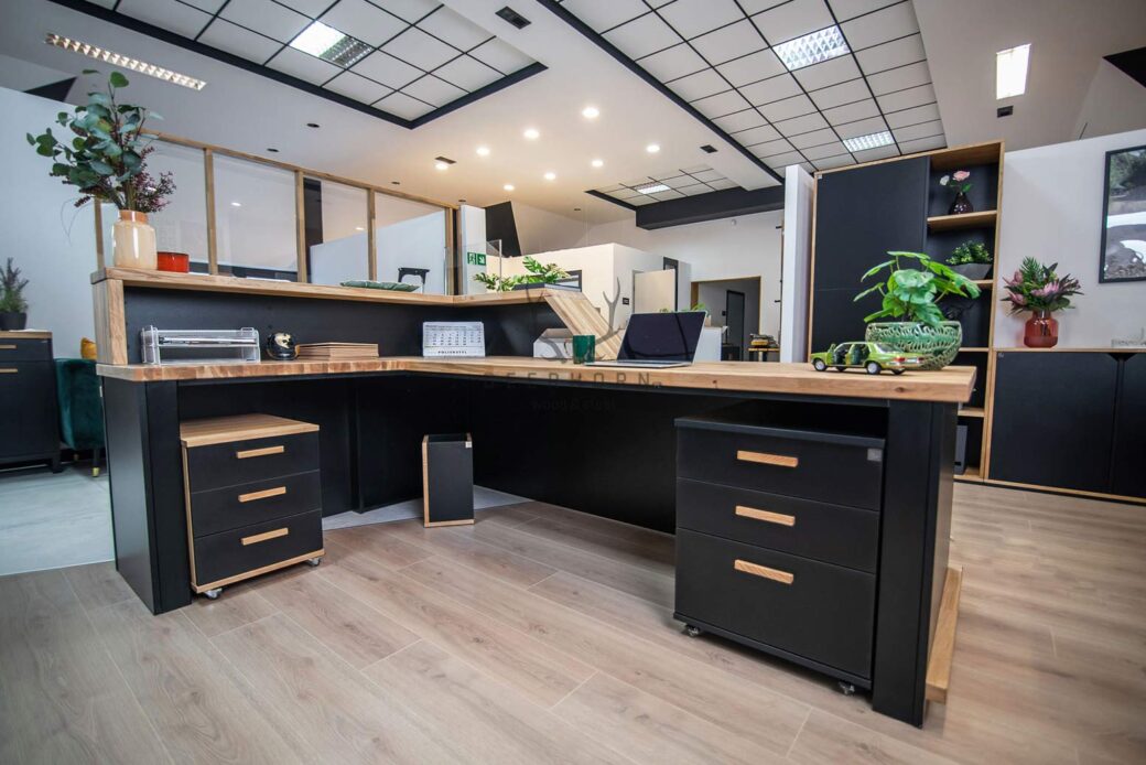 Reception counter with premium fins in modern style