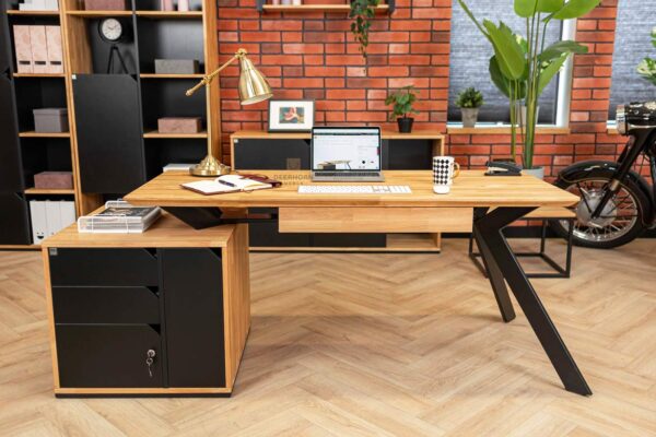 Office desk with wooden top Active Deerhorn